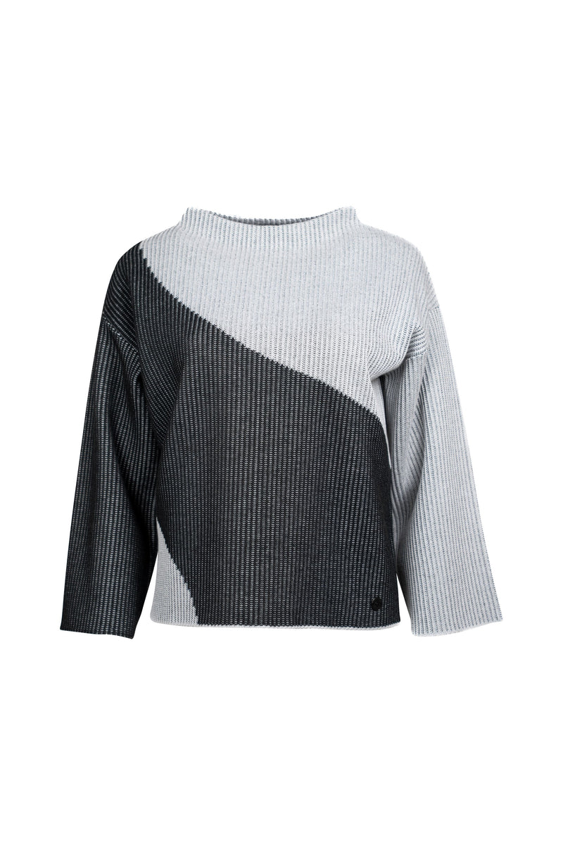 Pullover mit modernem Farbspiel in Silbergrau | 100% Made in Germany ...